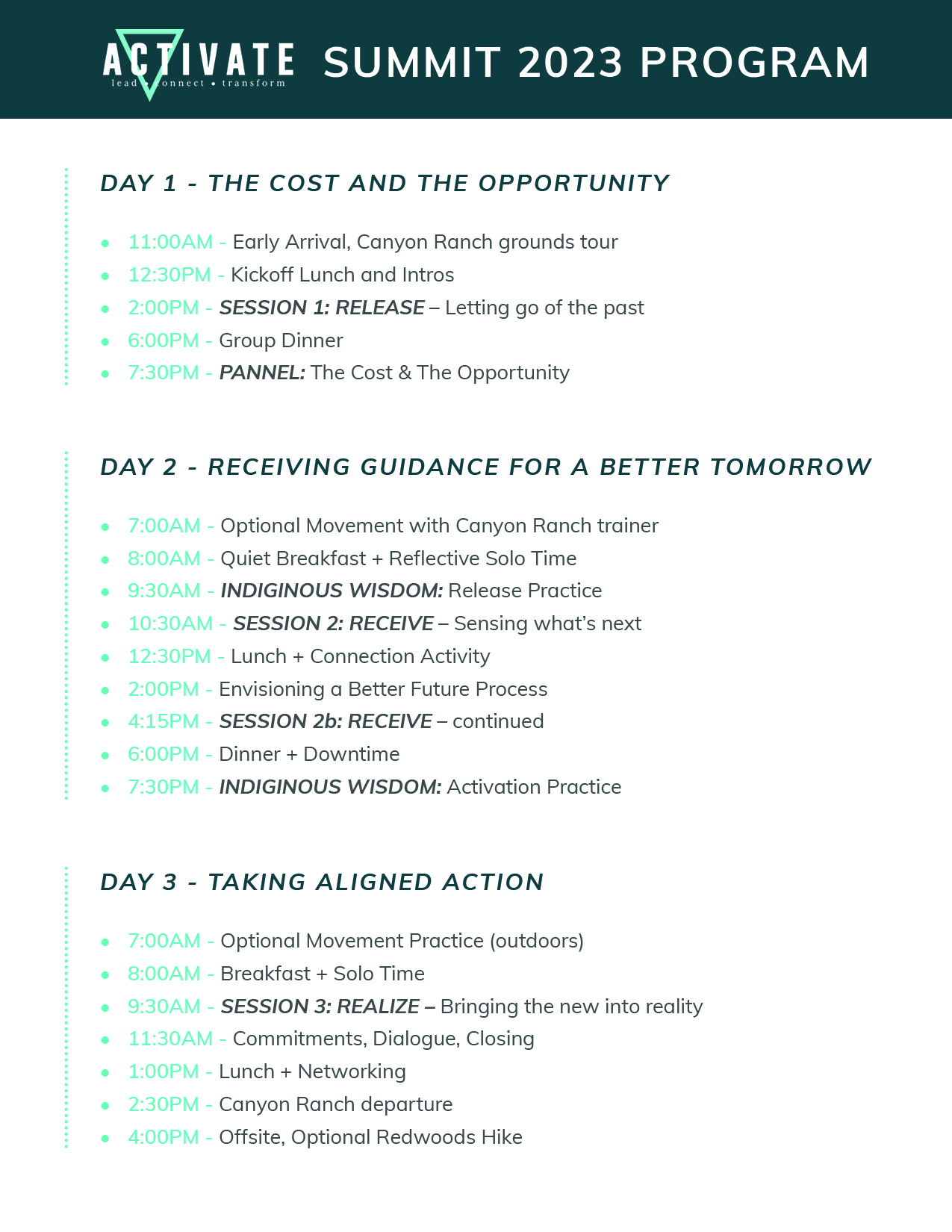 Activate Summit - Program